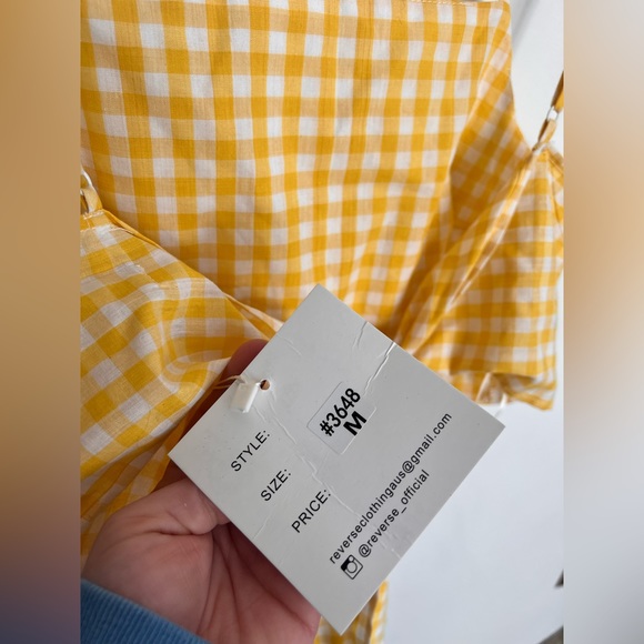 Reverse | Tops | Reverse Clothing Aus Nwt Yellow Gingham Crop Tank Wrap ...